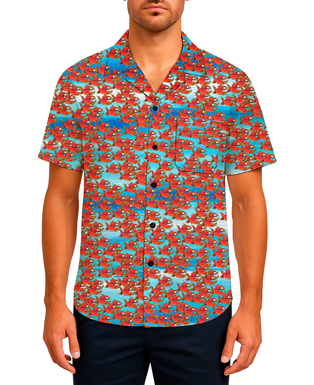 BUTTON-DOWN SHIRT -- SCHOOL OF PIRAÑAS – Piraña Joe Official Online Store